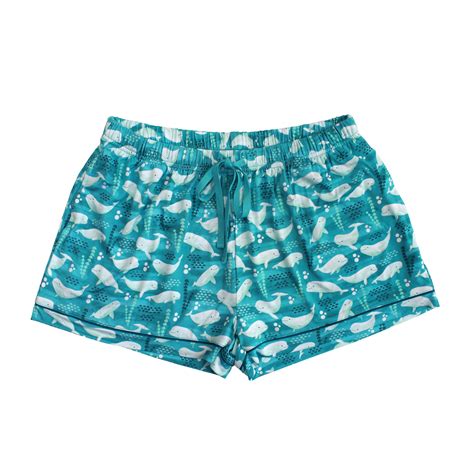 Beluga Whale Womens Bamboo Shorts Emerson And Friends