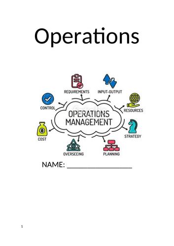 Operations Workbook Teaching Resources