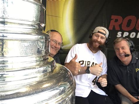 The Pens Ian Cole In The Pirates Booth With Steve Blass And Greg Brown
