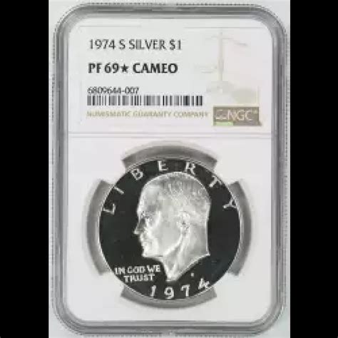 1974 San Francisco Dollar Eisenhower 40 Silver Ngc Pf 69 Cameo Silver