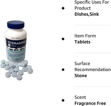 Steramine Sanitizing Tablets Model 1 G 150 Sanitizer Tablets Blue Food Contact Surface