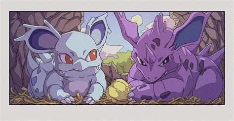 Nidorino And Nidorina Pokemon Drawn By Onamuziillust Danbooru