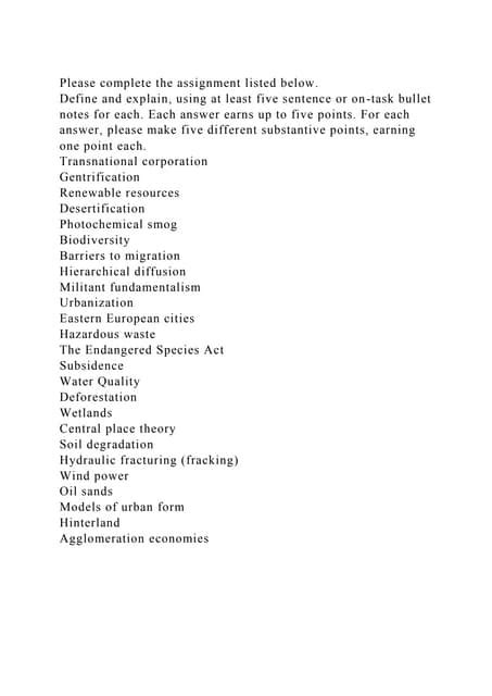 Please Complete The Assignment Listed Belowdefine And Explain Usdocx