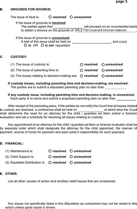 Separation Agreement Ny Template