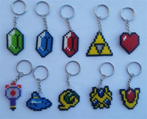 Legend Of Zelda Ocarina Of Time Perler Keychain Set Etsy Uk Perler