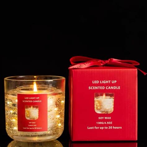 Light Up Scented Candle Glass Jar With Led Light