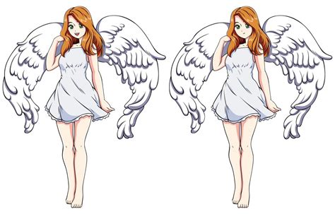 Angel Anime Girl On White 22463771 Vector Art At Vecteezy