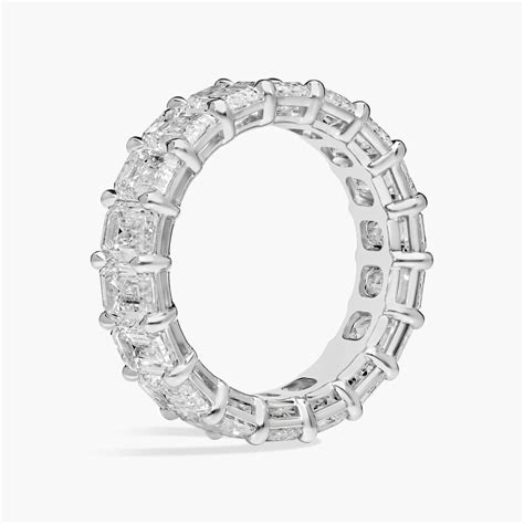 Lab Grown Diamond Emerald Cut Eternity Ring In Platinum 7 Ct Tw