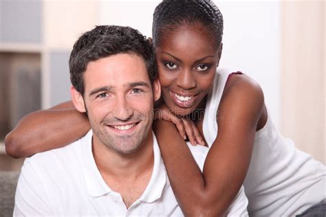 Portrait Of Beautiful Mixed Race Couple Smiling Stock Image Image Of