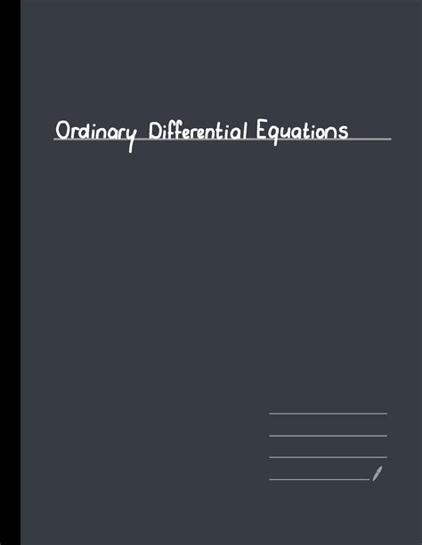 Ordinary Differential Equations Ordinary Differential Equations