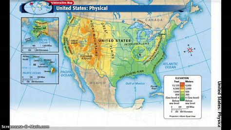 Us Physical Map Of The Usa