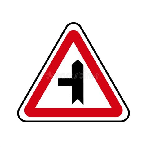 Uk Road Sign Main Road Secondary Road Junction Signage Vector