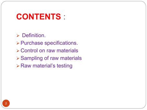 Analysis Of Raw Materials Pptx