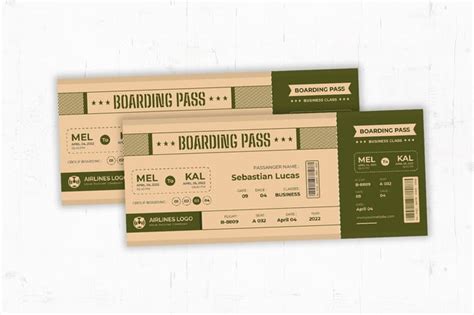 Classy Vintage Boarding Pass Print Templates Ft Boarding Pass
