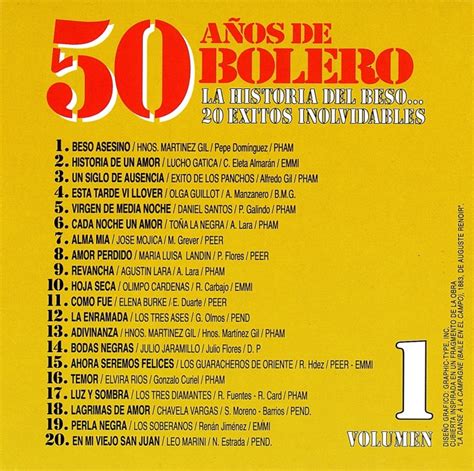 Various Artists 50 Años De Bolero • La Historia Del Beso Volumen