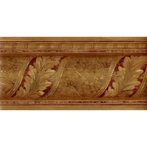 Trimz Architectural Acanthus Scroll Leaf Wallpaper Border Brown Gold Rust 15 L X 8 5 W