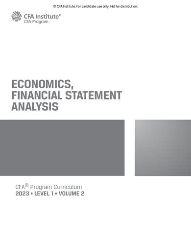 Solutions For Economics Financial Statement Analysis 1st By Cfa Institute Book Solutions