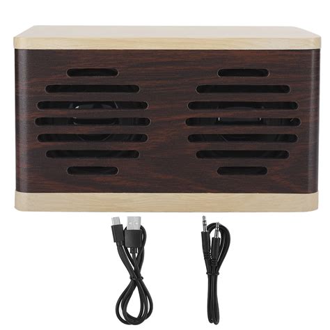 D7 Splicing Wood Grain Portable Subwoofer Mini Bluetooth Speaker With