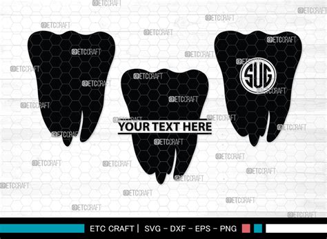 Tooth Monogram Tooth Silhouette Tooth Graphic By Pixel Elites