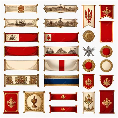 Historical Banner Vector Set White Background Isolated A High Premium