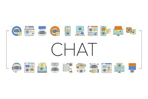Chat Bot Robot Service Online Icons Set Graphic By Stockvectorwin · Creative Fabrica