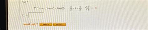 solved find f f′ t sec t sec t tan t −2π