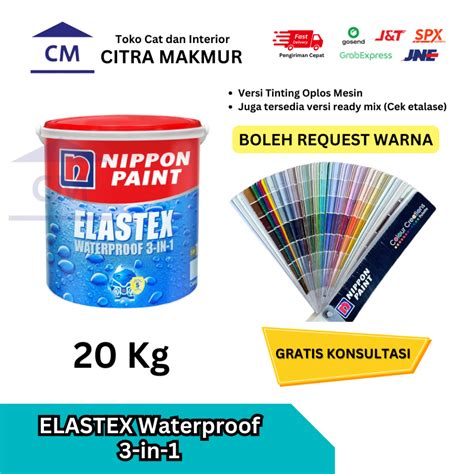 Jual Nippon Elastex Waterproof 20 Kg Bisa Request Warna And Custom Warna Cat Tembok