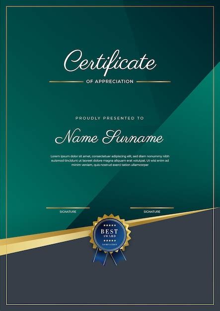 Premium Vector Certificate Of Appreciation Template Gold And Black