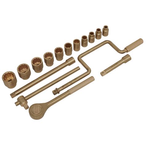 Sealey Ns124 Socket Set 17pc 12sq Drive Non Sparking Ccw Tools
