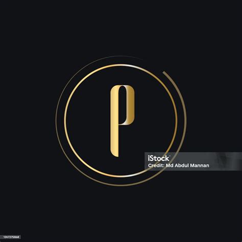 Logo Huruf P Awal Dengan Konsep Mewah Warna Emas P Logo Desain Template