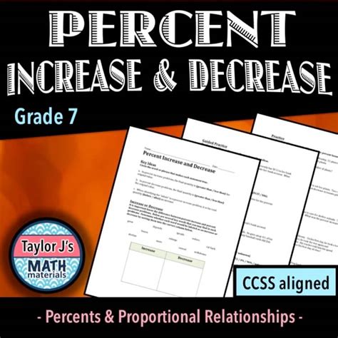 Percent Increase And Decrease Worksheet By Taylor Js Math Materials