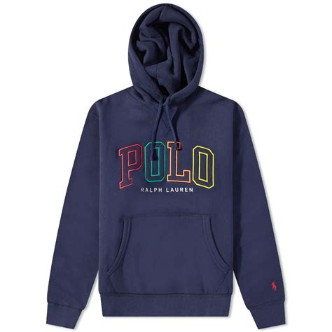 Polo Ralph Lauren Embroidered Logo Hoodie Cruise Navy End