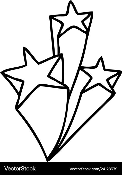 Quirky Line Drawing Cartoon Stars Royalty Free Vector Image