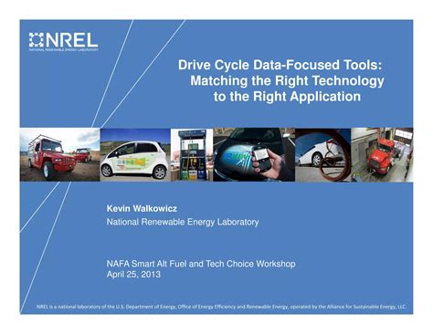 Nrel Drive Cycle Data Focused Tools Matching The Right Tech To The Right App Pdf