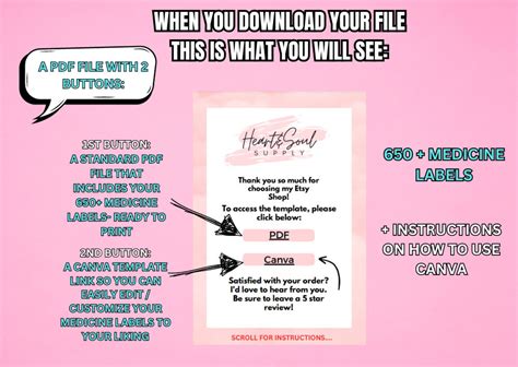 Printable Medicine Labels Pill Container Travel Pill Case Pill Case