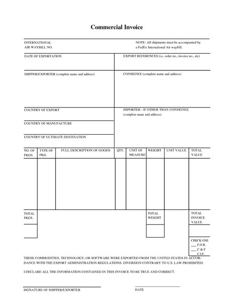 Fedex Invoice Template