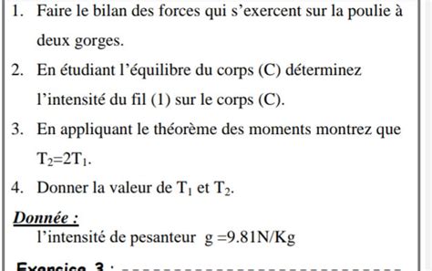 1 Faire Le Bilan Des Forces Qui Sexercent Studyx