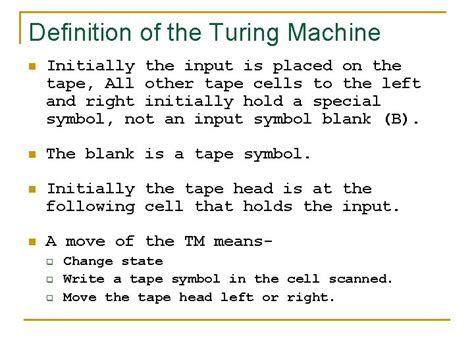 Chapter 6 Turing Machine Definition Of The Turing