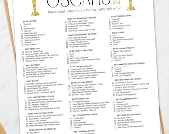 Printable 2026 Oscars Ballot Academy Awards 2026 Watch Party Game