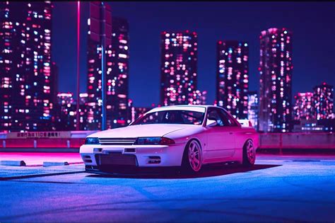 Nissan Skyline R32 Retrowave 4k Wallpapers Yarış Arabası Arabalar Öyle