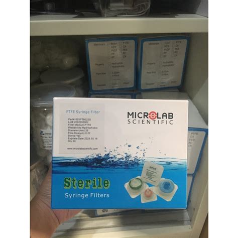 Jual Ptfe Syringe Filter 25mm 022um Sterile Isi 50pack Brand Microlab