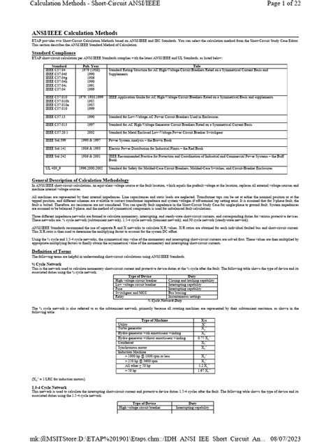 Etap Calculo Cc Download Free Pdf Electrical Impedance Transformer