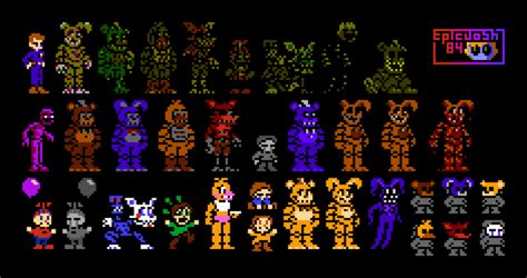 Im On A Roll So Heres The Fnaf3 Roster In The Style Of Accurate Nes