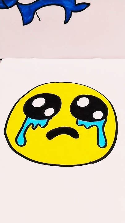 How To Draw A Sad Emoji 😭step By Step Drawing Art Shorts Youtube