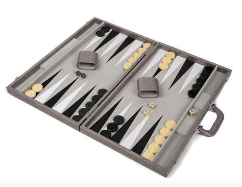 Onyx Backgammon Set Silver Breeze