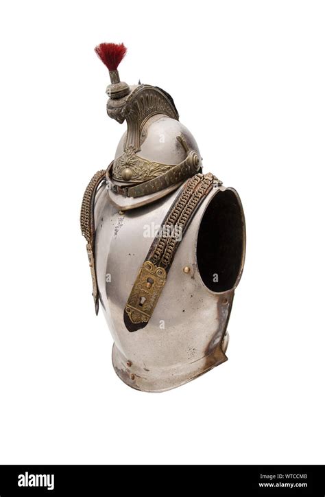 1874 French Line Officers Cuirassier Breastplate And Helmet Cuirass