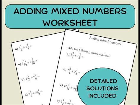 Adding Mixed Numbers Worksheet Tes Adding And Subtracting Algebraic