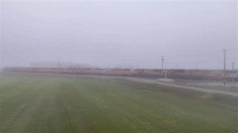 A View Through The Fog Of The Diesel Shop At Ups Bailey Yard In North Platte Ne Railroad