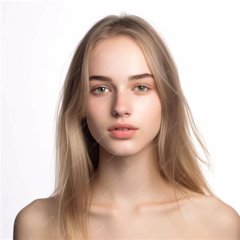 Premium Ai Image Stunning Blond Woman With Long Hair And Bare