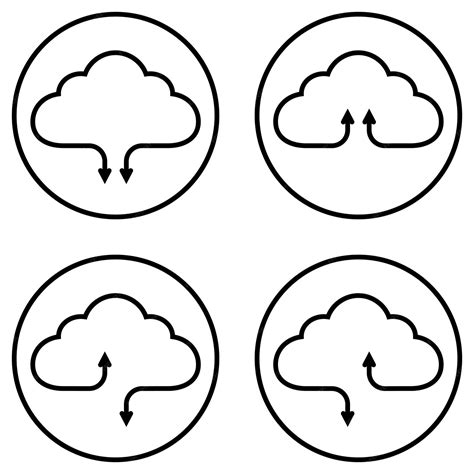 Premium Vector Set Icons Service Cloud Data Storage Vector Simple